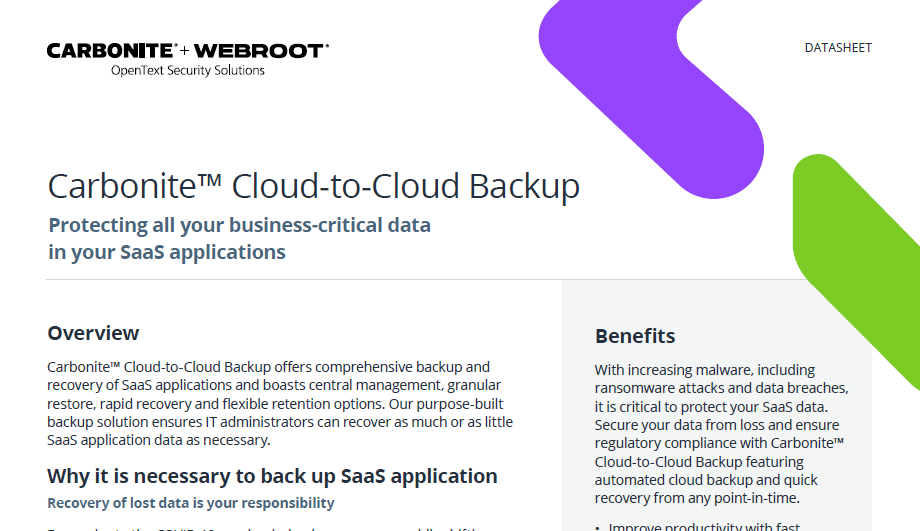 Carbonite Cloud-to-Cloud Backup